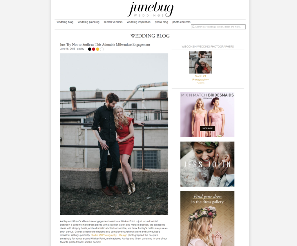 Featured: Junebug Weddings // Studio 29 Photography